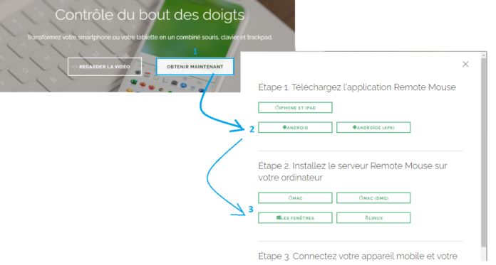 Utiliser smartphone comme souris clavier avec « Remote Mouse